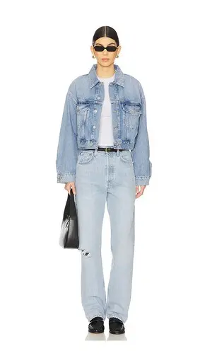 AGOLDE Palmer Cropped Denim Jacket - Blue