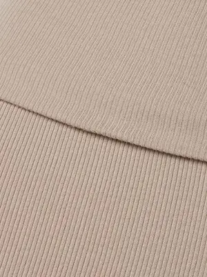 SKIMS Cotton Rib Foldover Stretch-cotton Jersey Pants - Brown