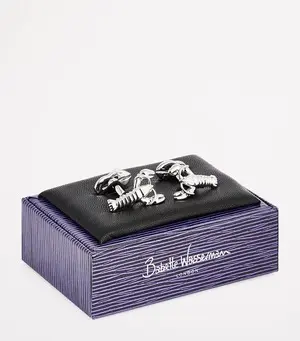 BABETTE WASSERMAN LONDON Rhodium-plated Lobster Cufflinks - Silver