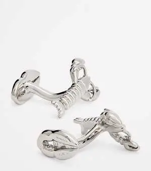 BABETTE WASSERMAN LONDON Rhodium-plated Lobster Cufflinks - Silver