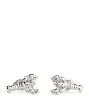 BABETTE WASSERMAN LONDON Rhodium-plated Lobster Cufflinks - Silver