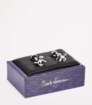 BABETTE WASSERMAN LONDON Rhodium-plated Monkey Cufflinks