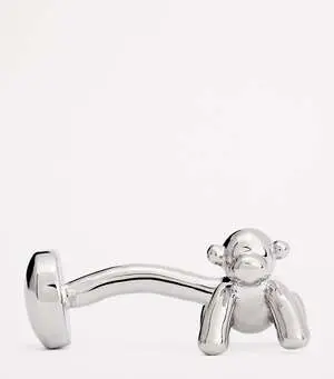 BABETTE WASSERMAN LONDON Rhodium-plated Monkey Cufflinks