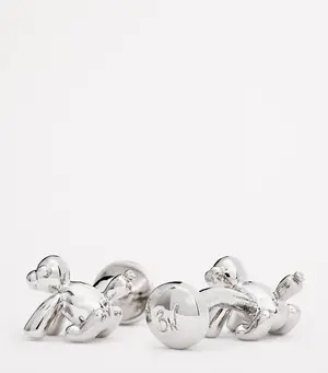 BABETTE WASSERMAN LONDON Rhodium-plated Monkey Cufflinks