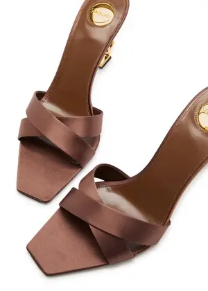 Saint Laurent Opyum 85 Logo Satin Mules