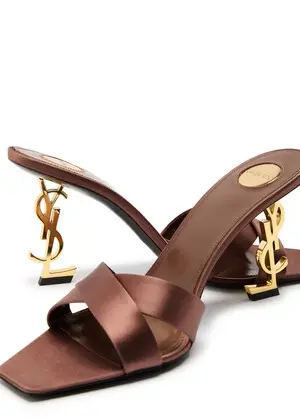 Saint Laurent Opyum 85 Logo Satin Mules