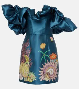 ALEMAIS Dorian Printed Mini Dress - Blue