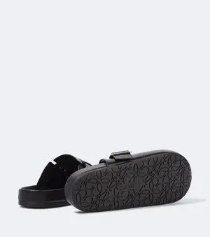Loewe Ease Buckle Leather Mules In Ivory Glow