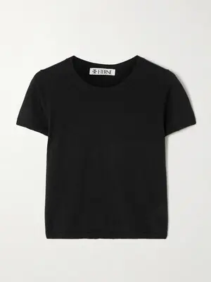 Eterne Van Cropped Cashmere T-shirt - Black