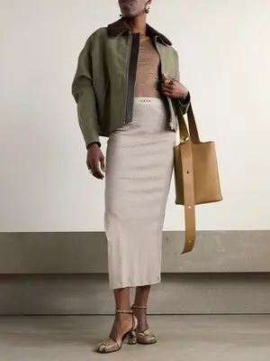 Loewe Cotton And Wool-blend Jersey Midi Skirt