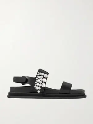 JIMMY CHOO Verity Crystal-embellished Sandals - Black