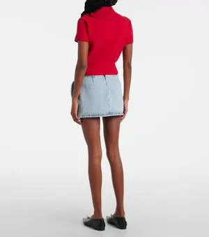 Magda Butrym Floral Appliqué Denim Miniskirt