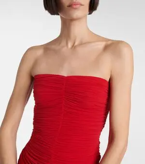 Magda Butrym Ruched Strapless Gown