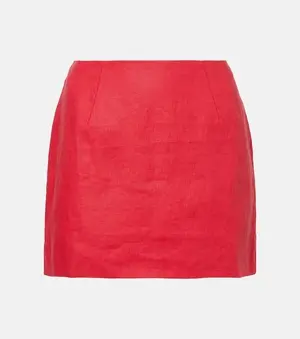 Faithfull The Brand Jane Linen Mini Skirt - Red