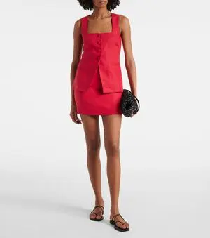 Faithfull The Brand Jane Linen Mini Skirt - Red