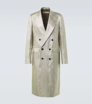 Dries Van Noten Double-breasted Lame Coat