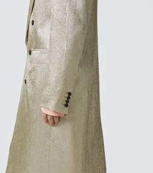 Dries Van Noten Double-breasted Lame Coat