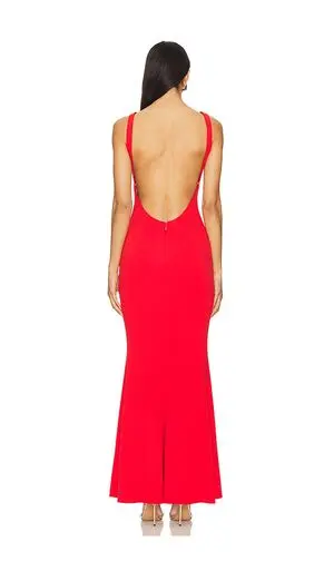 Katie May V-neck Crepe Gown