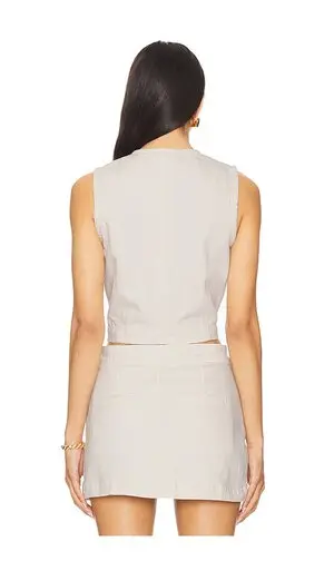 Blanknyc Sleeveless Denim Top With Gold-tone Buttons