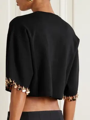 Rabanne Cropped Embellished Sweater