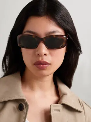 Saint Laurent Acetate Rectangle-frame Sunglasses