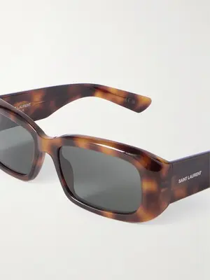 Saint Laurent Acetate Rectangle-frame Sunglasses