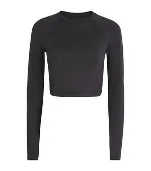 On Studio Long Sleeve Cropped Top - Black