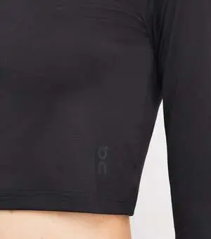 On Studio Long Sleeve Cropped Top - Black