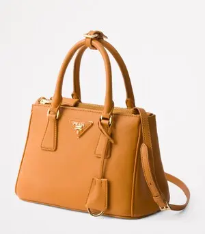 Prada Small Leather Galleria Top-handle Bag - Orange