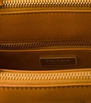 Prada Small Leather Galleria Top-handle Bag - Orange