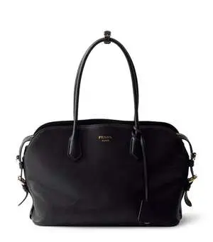 Prada Large Buffalo Leather Tote Bag - Black