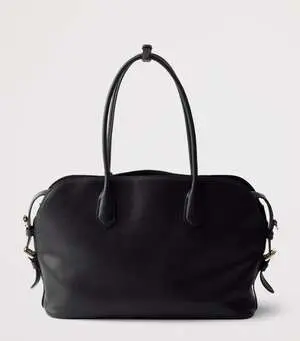 Prada Large Buffalo Leather Tote Bag - Black