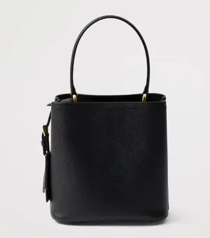 Prada Saffiano Leather Panier Top-handle Bag - Black