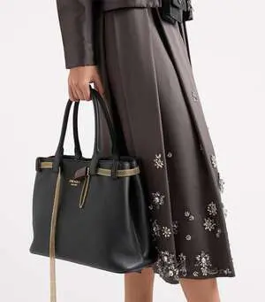 Prada Silk-wool Embroidered Midi Skirt