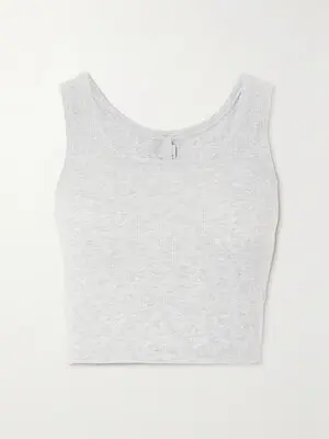 SKIMS Ribbed Cotton-blend Jersey Tank - Gray