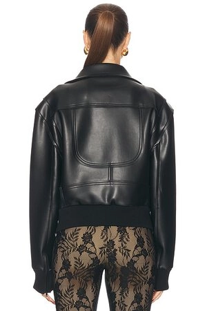 Norma Kamali Faux Leather Moto Jacket