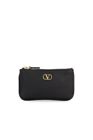 Valentino Garavani V Logo Signature Coin Purse - Nero