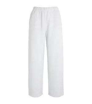 SKIMS Cotton Blend Fleece Straight Sweatpants Grey