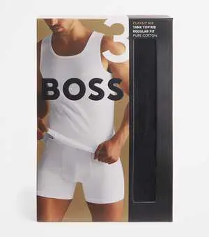BOSS Cotton Ribbed Tank Tops