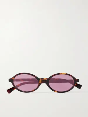 Miu Miu Miu Miu Eyewear Oval-Frame Acetate Sunglasses Tortoiseshell