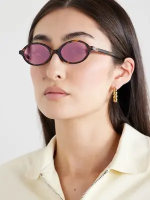 Miu Miu Oval-frame Acetate Sunglasses - Tortoiseshell