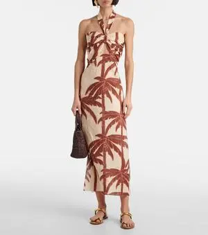 Johanna Ortiz Water Adventure Printed Linen Maxi Dress