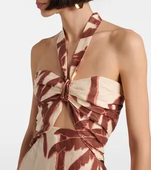 Johanna Ortiz Water Adventure Printed Linen Maxi Dress