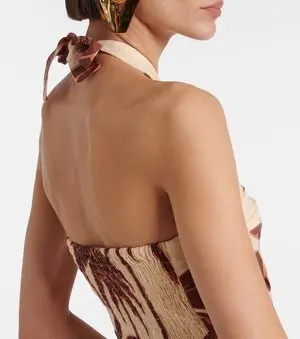 Johanna Ortiz Water Adventure Printed Linen Maxi Dress