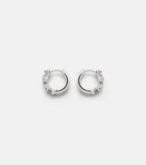 SUZANNE KALAN 18kt White Gold Diamond Huggie Earrings - Silver