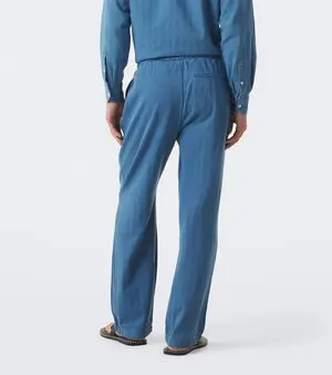 Frescobol Carioca Rocha Herringbone Cotton Twill Wide-leg Pants