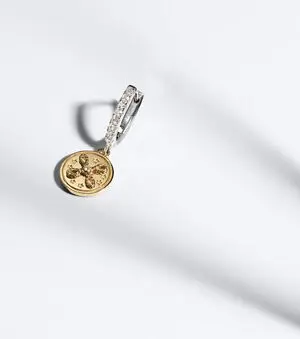 FOUNDRAE True Love Mini 18kt Yellow And White Single Earring With Diamonds
