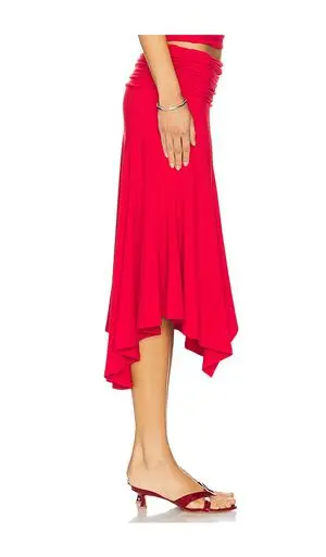 GUIZIO Soffiano Asymmetrical Jersey Skirt