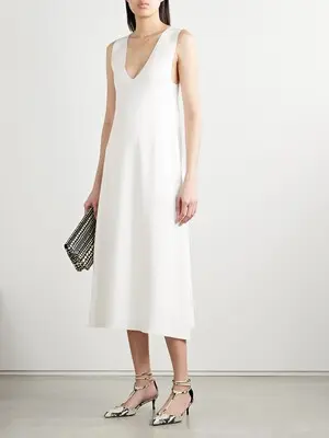 Khaite Keran Stretch-knit Midi Dress - White