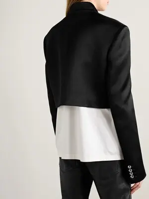 Khaite Samuelson Cropped Duchesse-satin Jacket